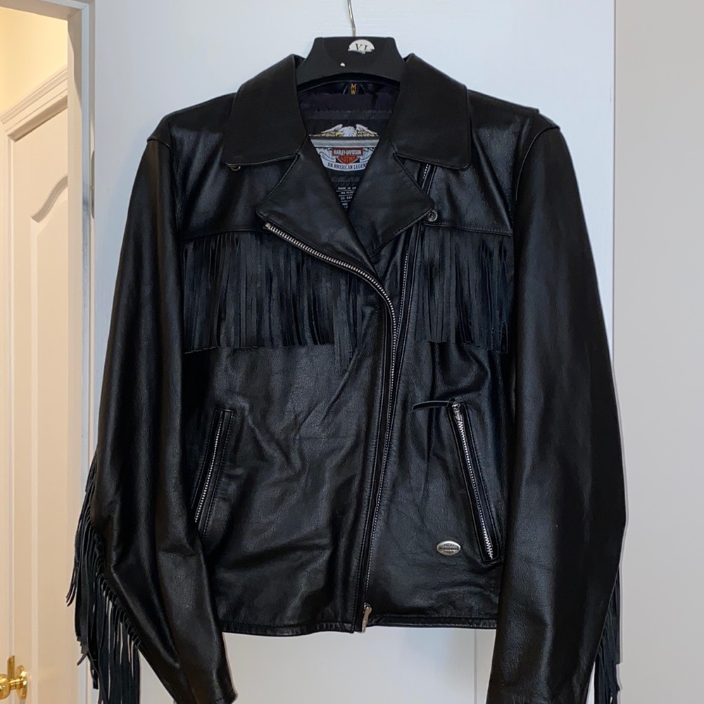 Authentic Harley Davidson Fringe Leather Jacket Size M - Gem